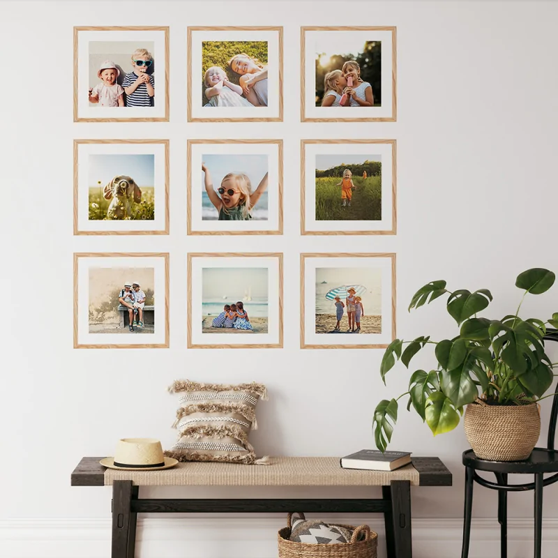 natural wood frames